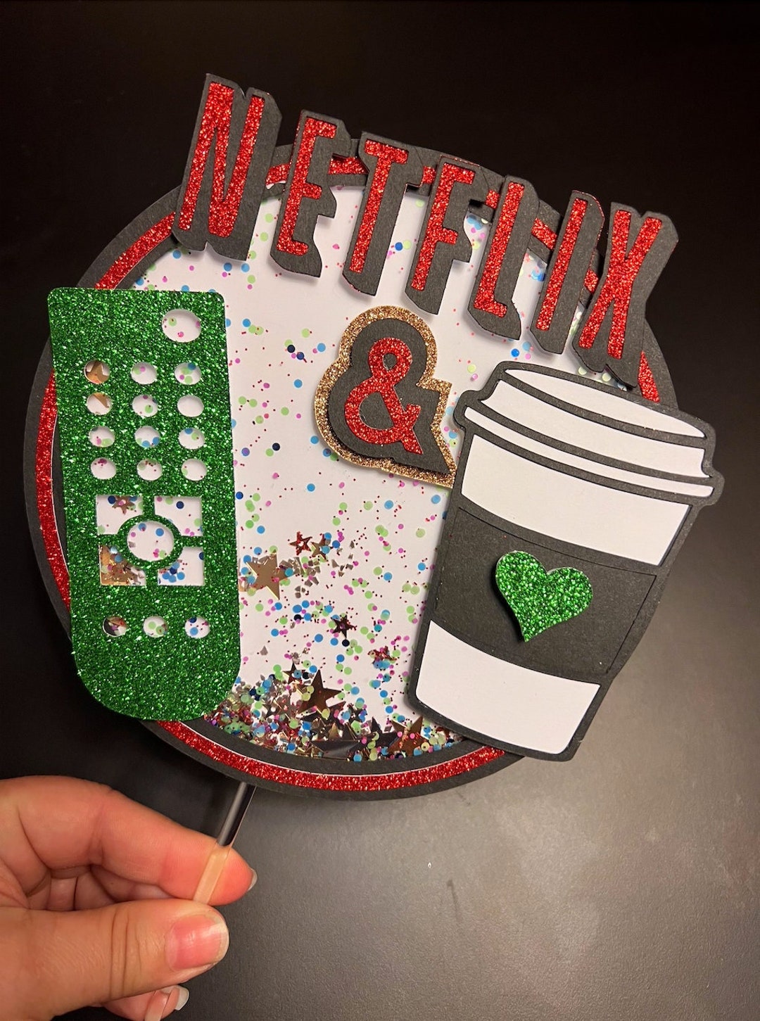 Custom 3D Netflix & Coffee Shaker Cake Topper - Etsy