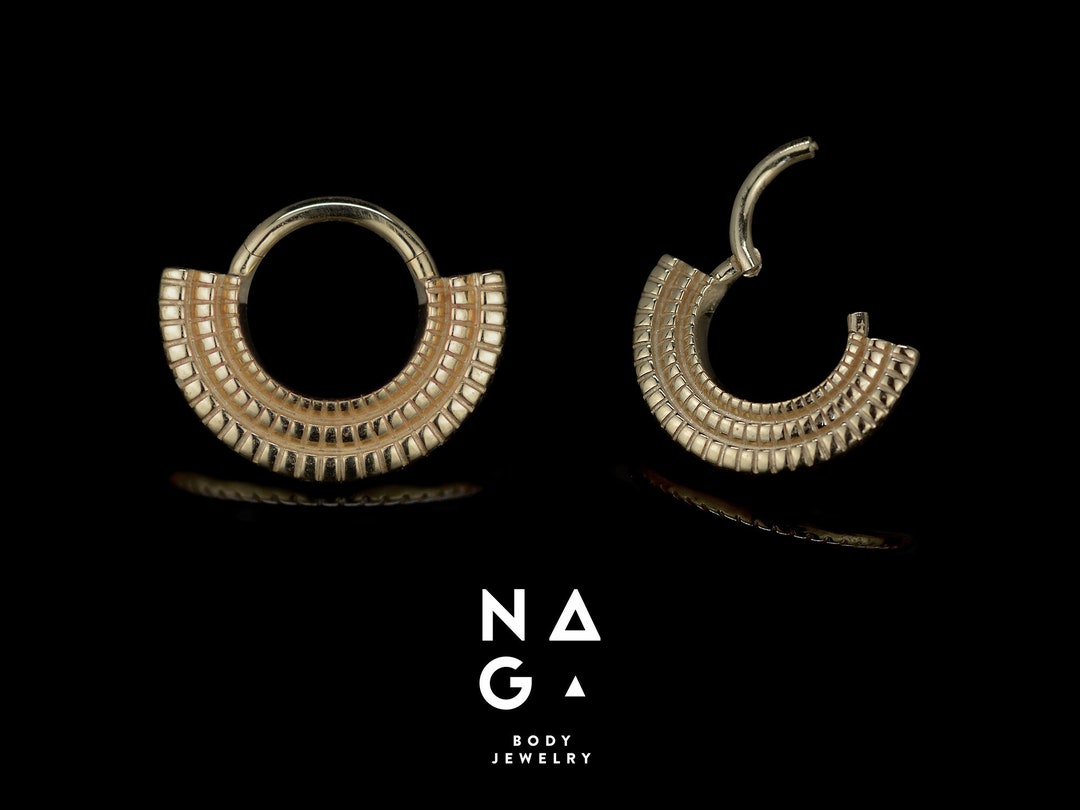 14k SOLID YELLOW GOLD Septum Ring, 14k Gold Piercing, 14k Nose Ring ...