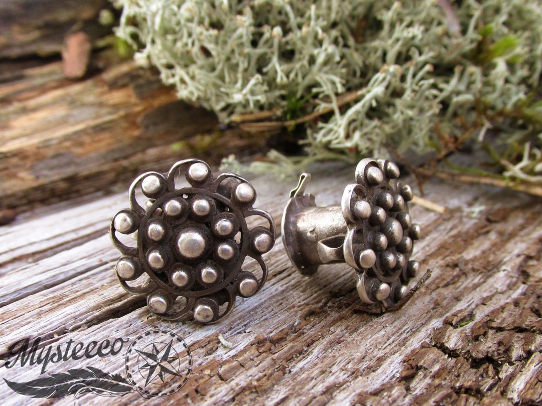 1 Pair of Tribal Ear Plugs Gauges 7mm 1g - Authentic Tribal Silver Ear ...
