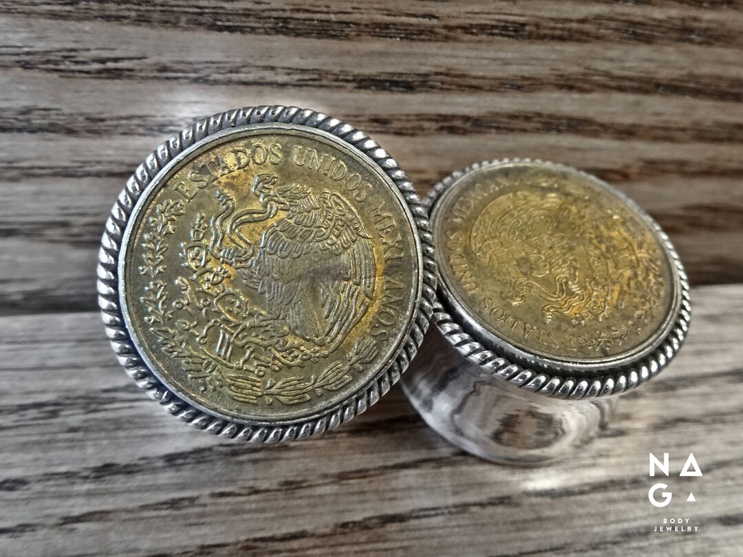 1 Pair of Ear Plugs Gauges 11/16" 18mm Silver Gauges Flared Stretchers ...