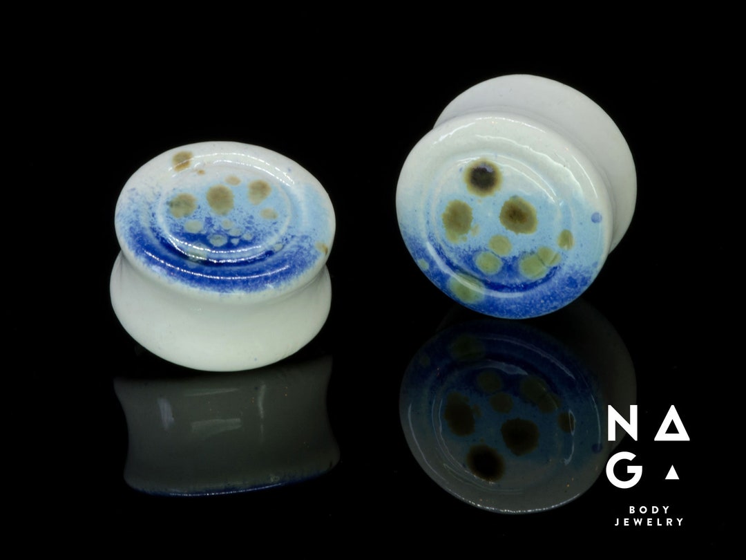 1 Pair of 26mm (1.1/32'' ) CERAMIC Ear Stretchers, Glass Ear Plugs ...