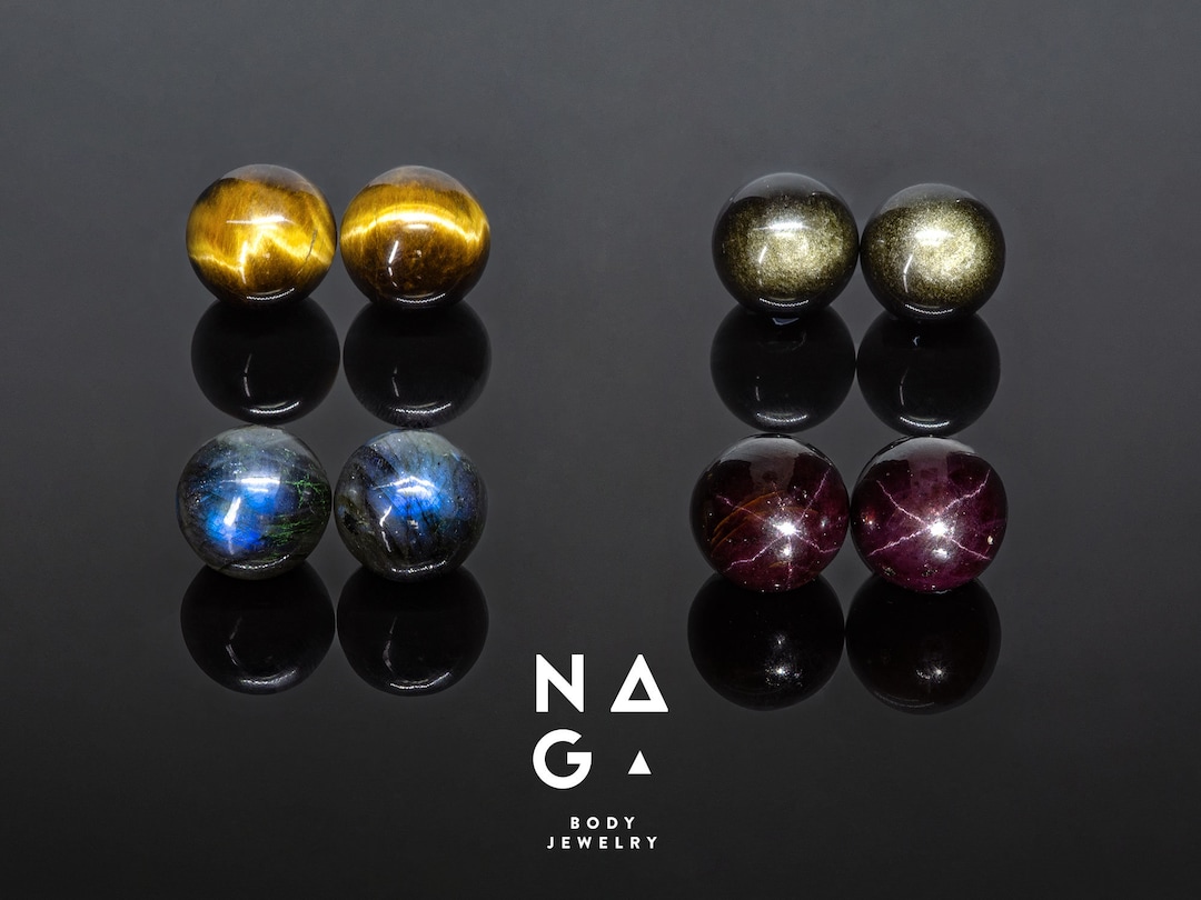 1 Pair of GEMSTONE ORBS - Additional Pair of 16mm Gemstone Balls for ...