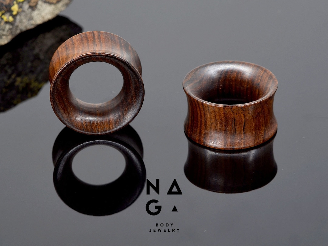 1 Pair of SHEESHAM Wood Ear Tunnels, Wood Ear Gauges, Ear Stretchers - Etsy