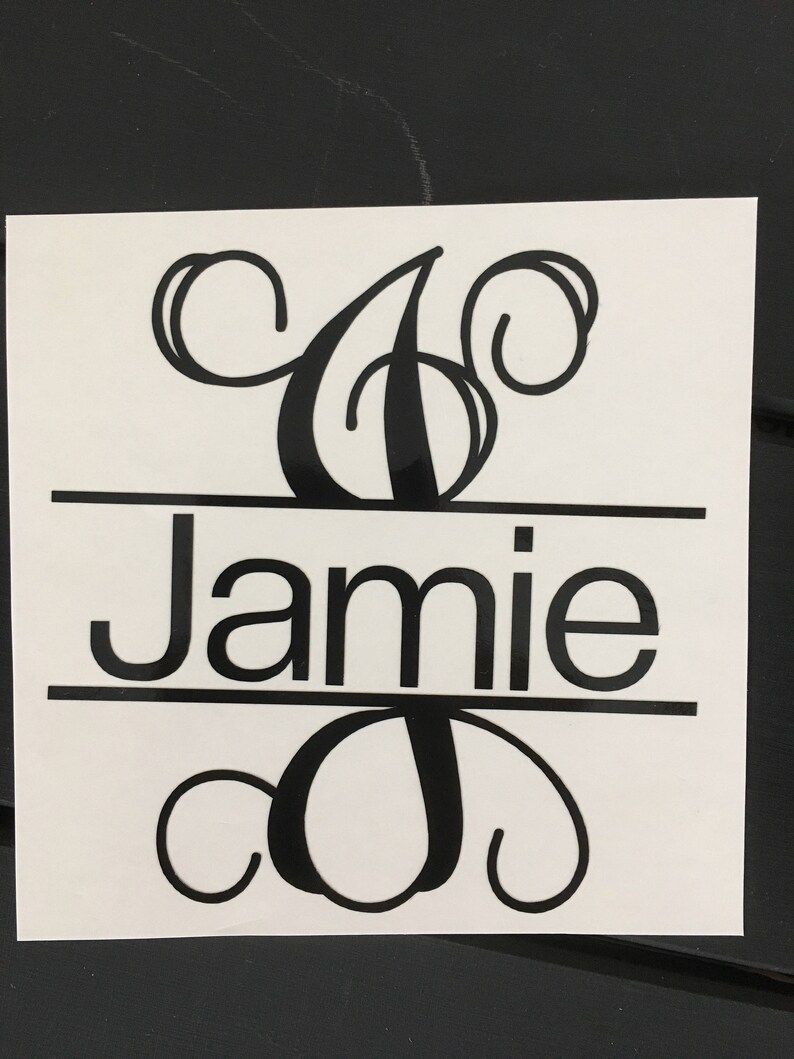 Split Letter Monogram Personalized Name Decal Corkcicle - Etsy