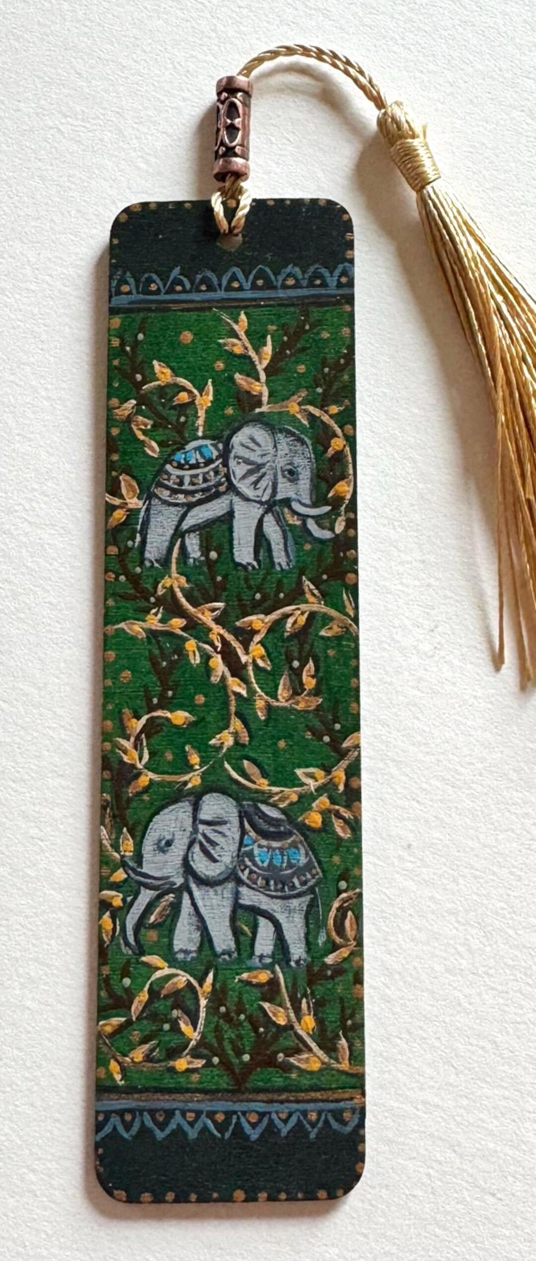 Elephants, Hand Painted, Bookmark - Etsy