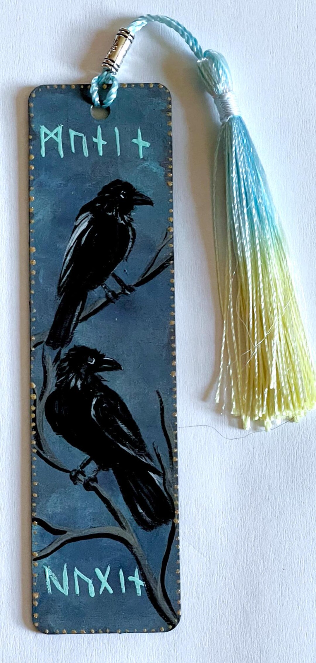 Ravens,birds,muninn,huginn, Hand Painted, Bookmark - Etsy