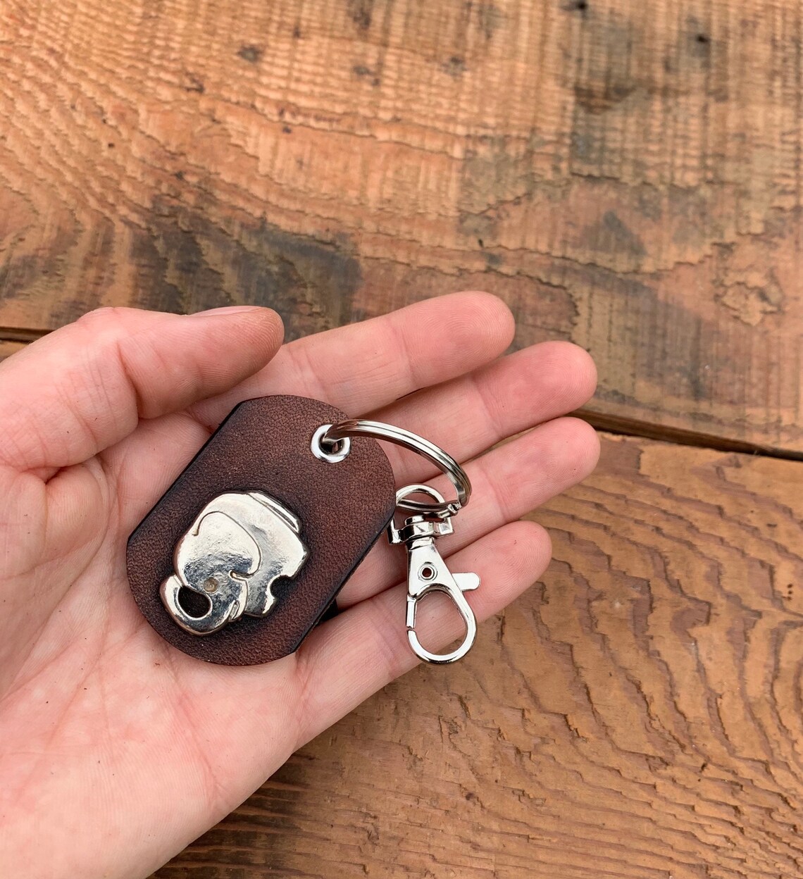 Elephant Keyring Leather Keychains Elephants Key Fob Animal - Etsy