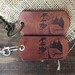 Camp Scene Leather Keychain, Tent Key Chain, Leather Key Chain, Leather ...