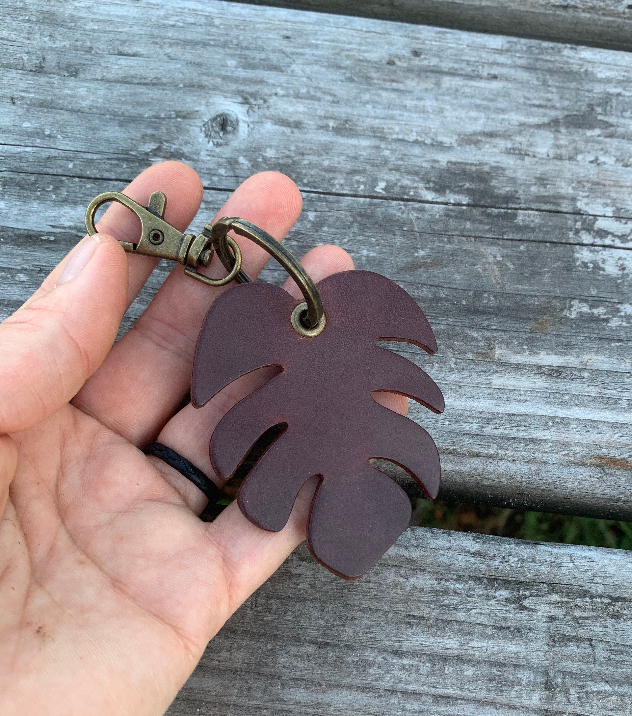 Monstera Keyring Tropical Keyfob Plant Key Ring Leaf - Etsy UK