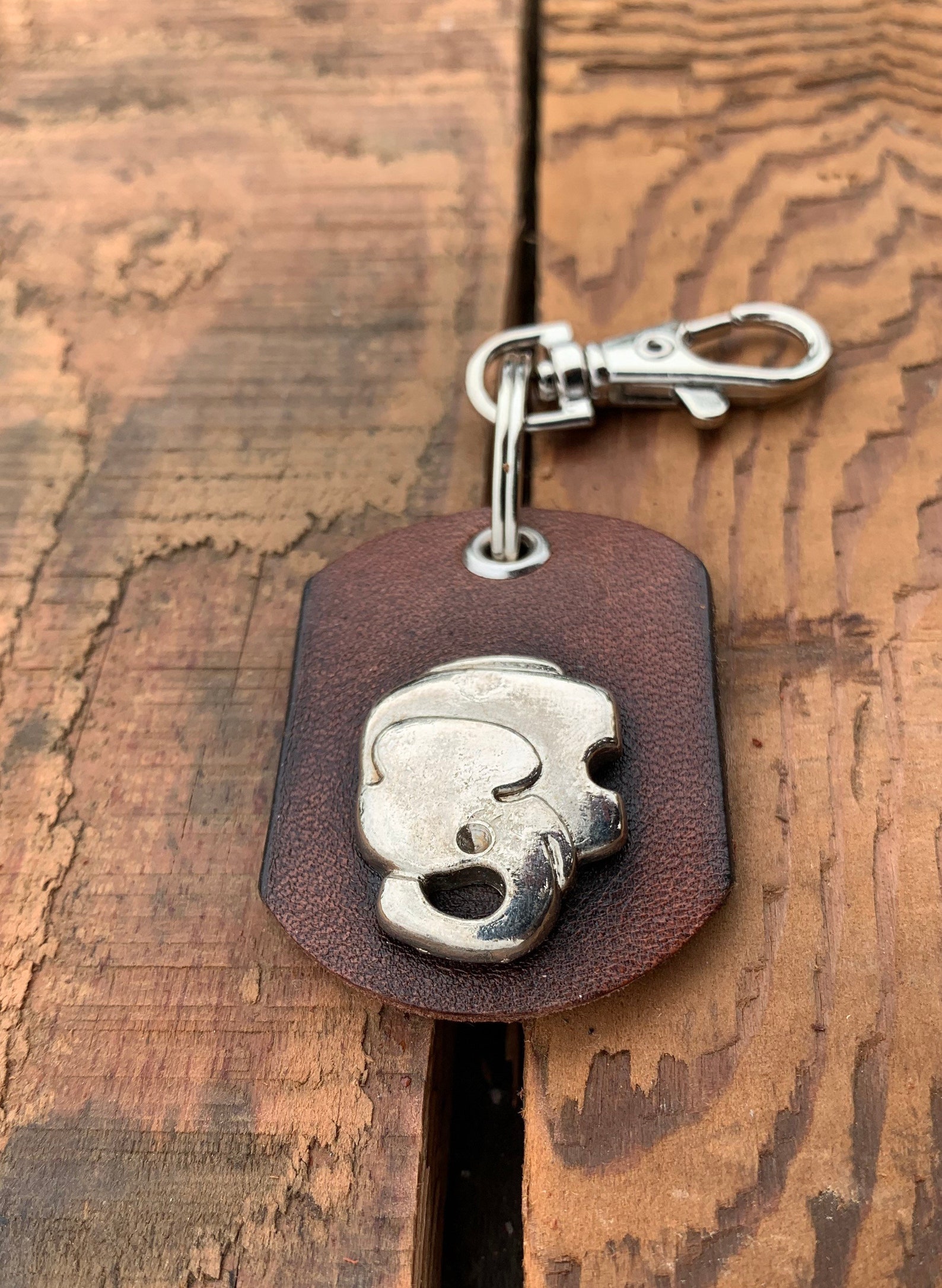 Elephant Keyring Leather Keychains Elephants Key Fob Animal - Etsy