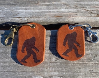 Leather Bigfoot Keychain - Etsy