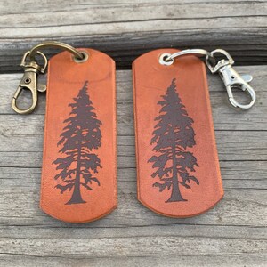 Evergreen Key Ring Tree Keychain Leather Key Chain PNW Key - Etsy