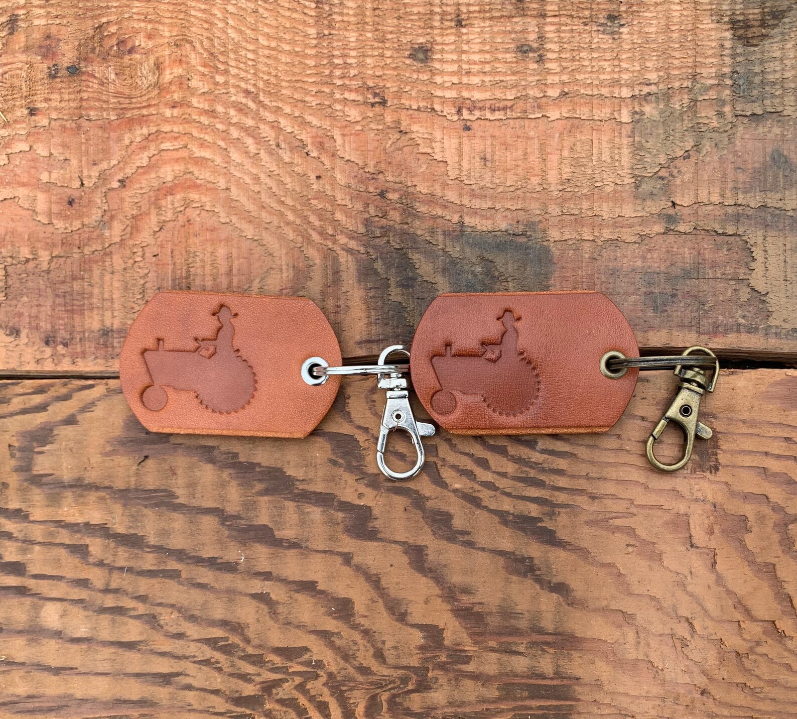 Farmer Keyfob Tractor Key Ring Farm Keychain Leather Key - Etsy