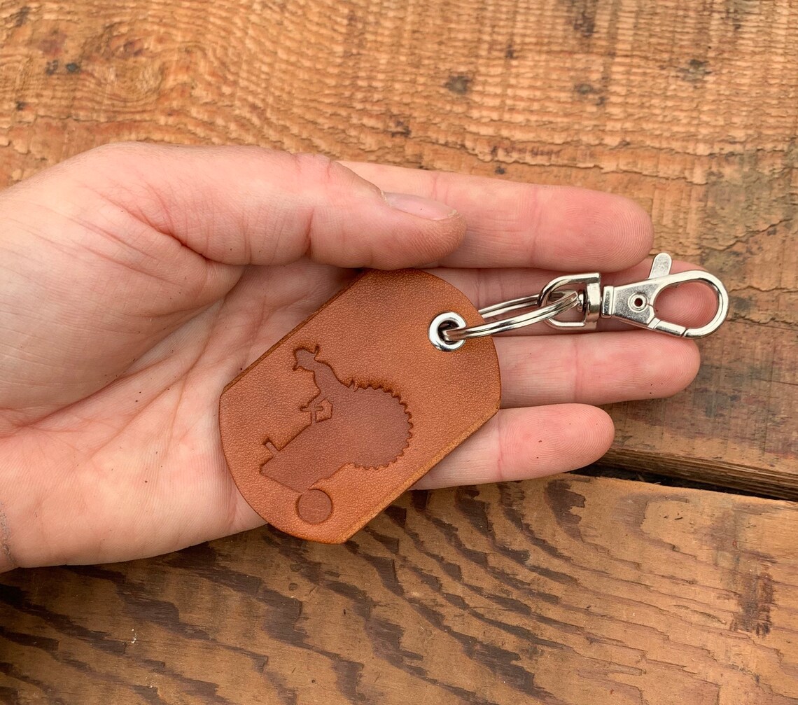 Farmer Keyfob Tractor Key Ring Farm Keychain Leather Key - Etsy