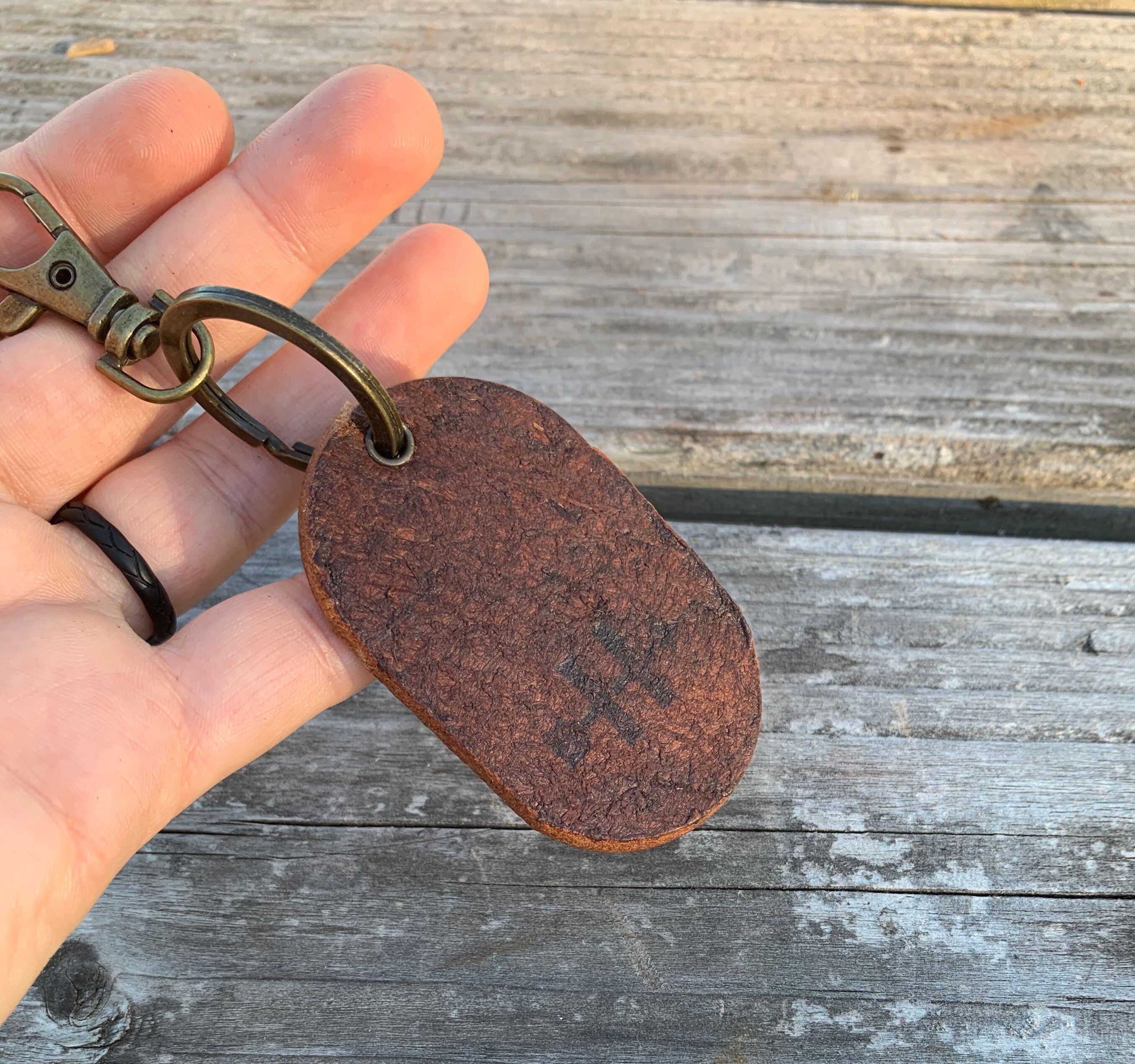 Hiking Keyfob Hiker Key Ring Forest Keychain Leather Key | Etsy