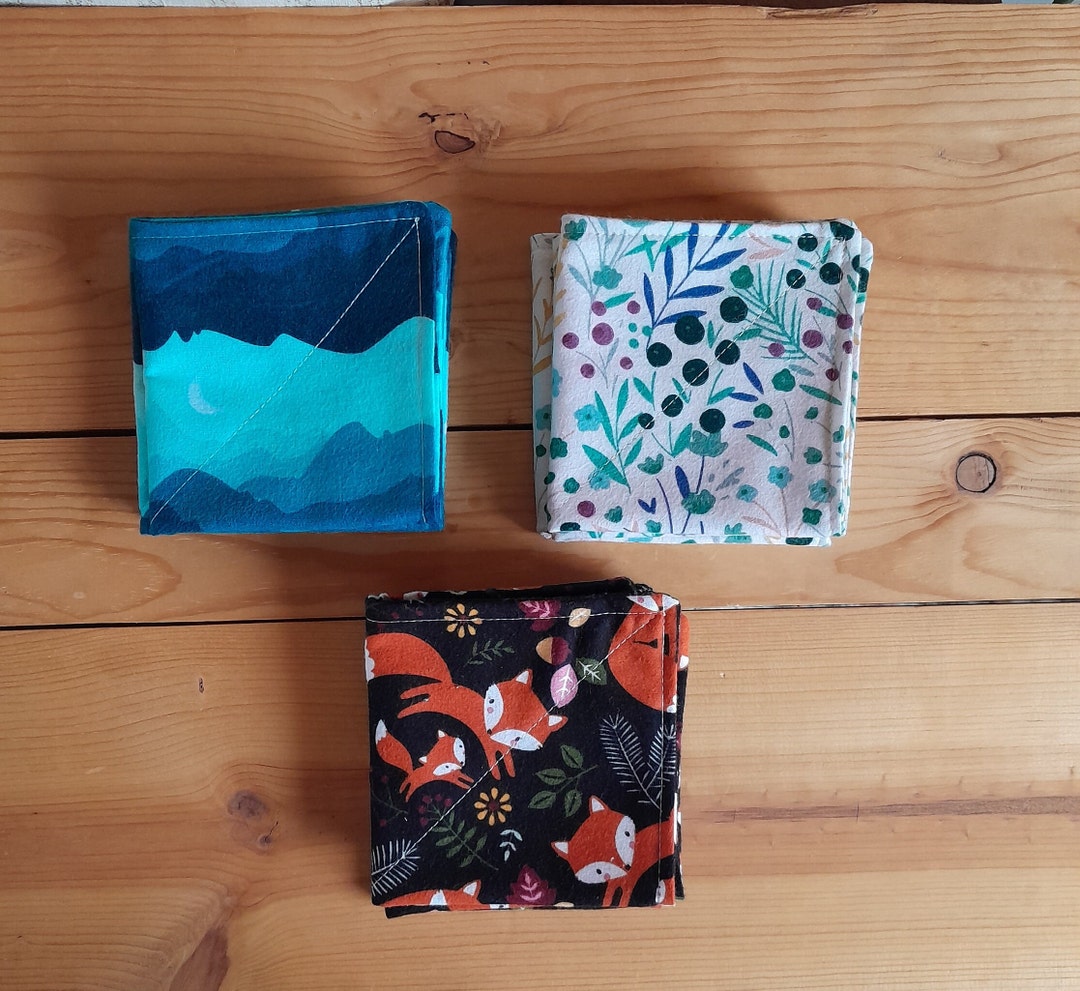Soft Flannel Hankies Flannel Handkerchiefs Zero Waste Products Reusable ...