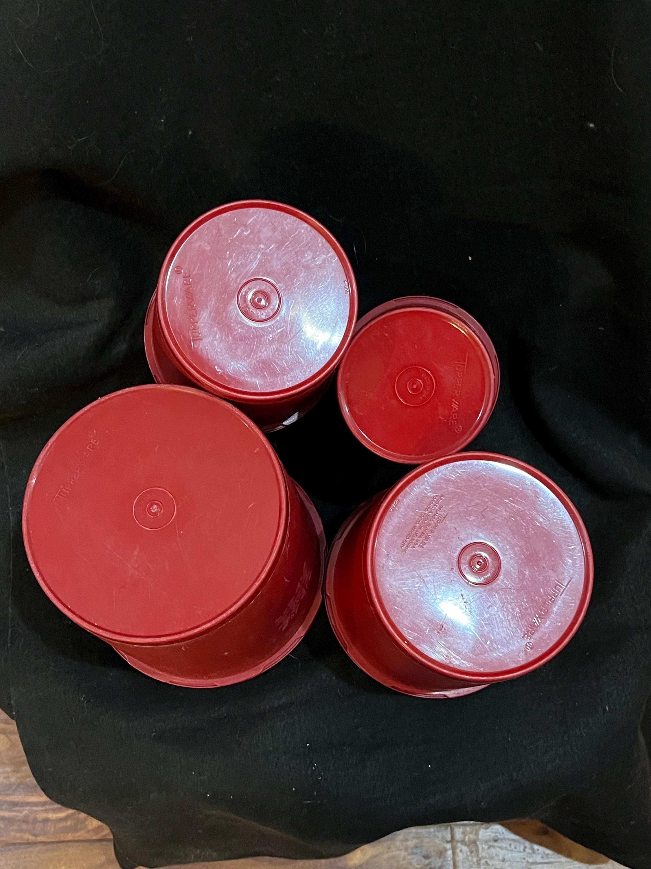 Red Servalier Tupperware Canister Set Set of 4 Canisters W/lids - Etsy