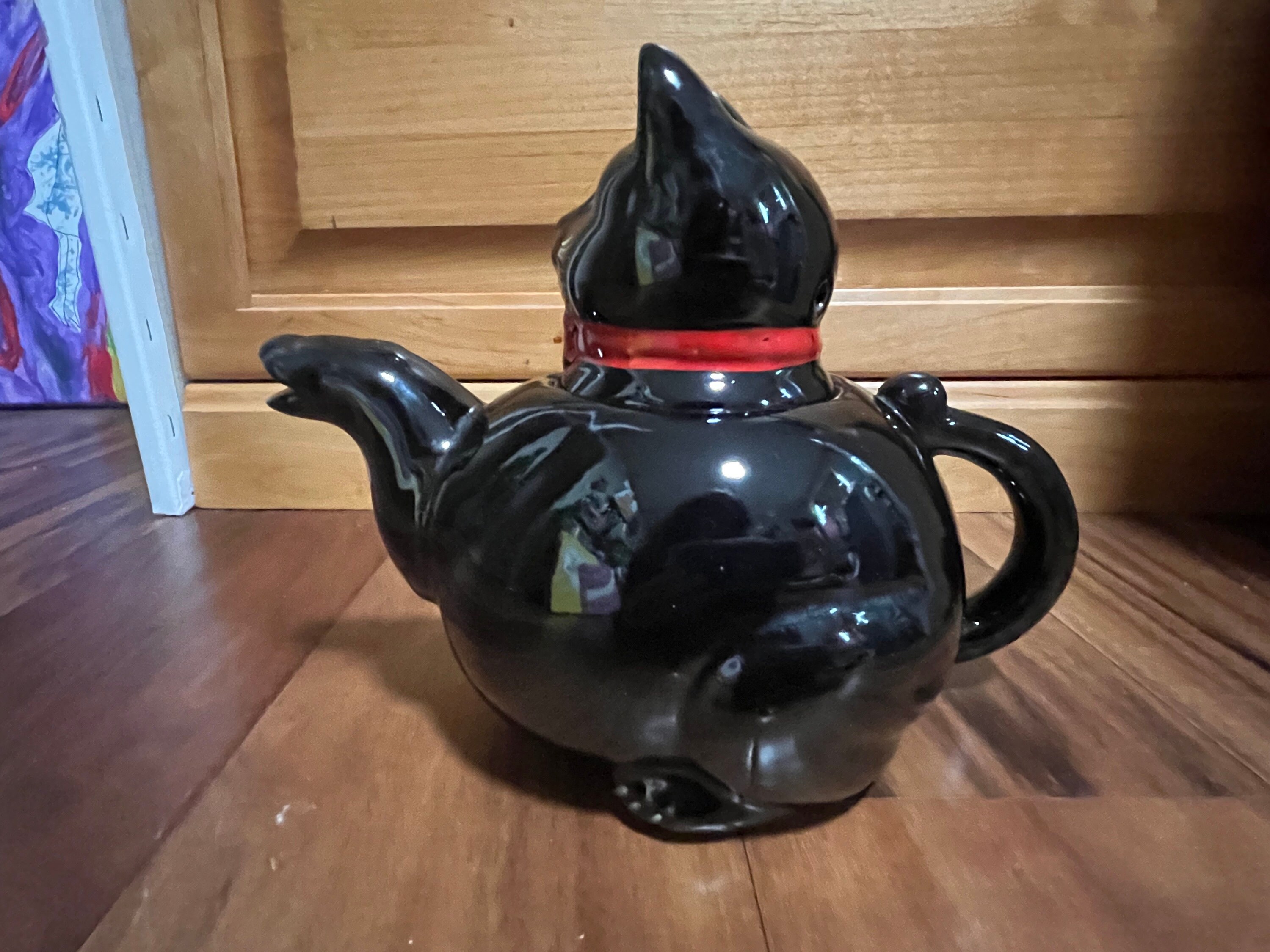 RARE Vintage Japanese Redware Cat Teapot - Etsy