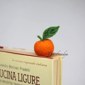 Tangerin Mandarine Orange Bookmark. Needle Felted Fruit. Gift, Home ...