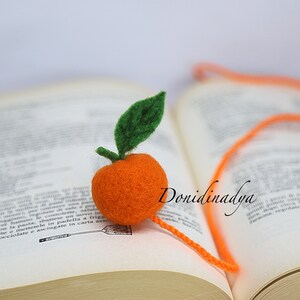 Tangerin Mandarine Orange Bookmark. Needle Felted Fruit. Gift, Home ...