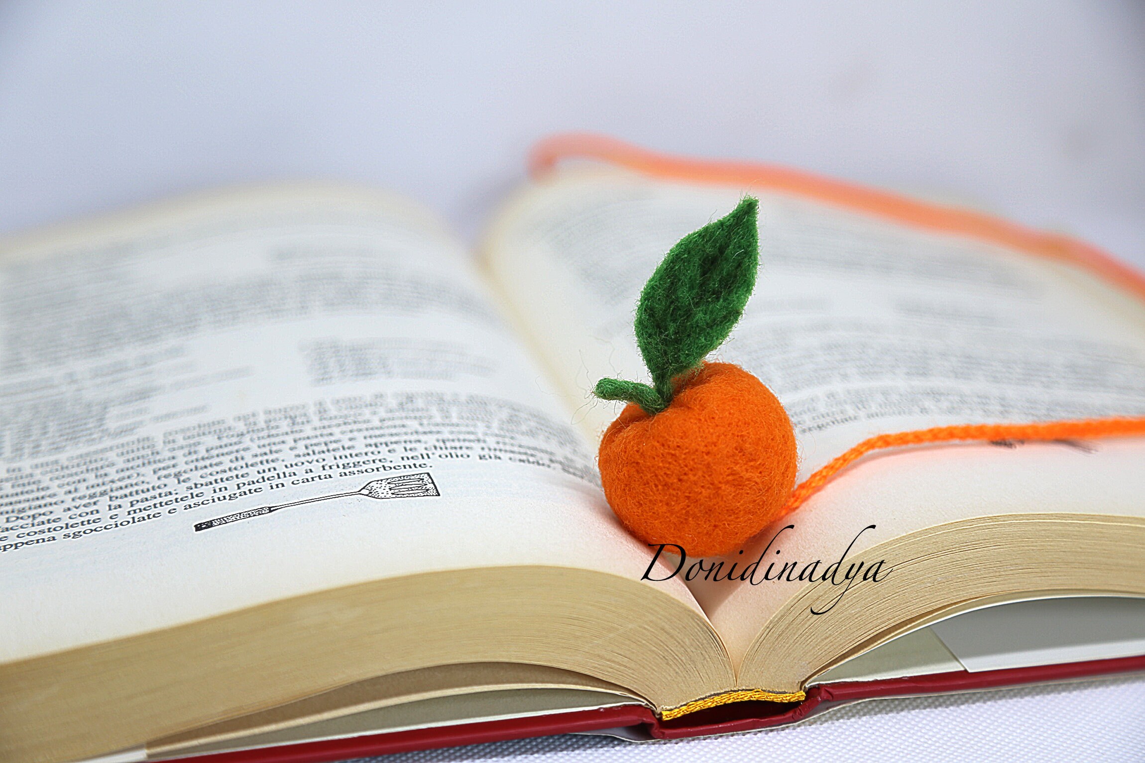 Tangerin Mandarine Orange Bookmark. Needle Felted Fruit. Gift - Etsy