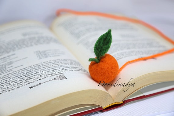 Tangerin Mandarine Orange Bookmark. Needle Felted Fruit. Gift - Etsy