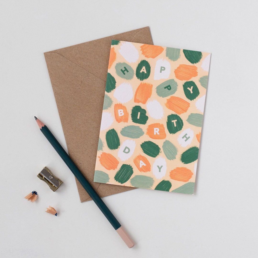 Birthday Card - Spring Birthday Card - Pastel Birthday Card - Yellow ...