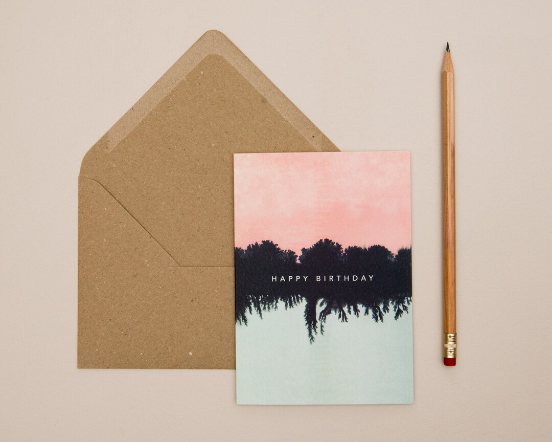 Happy Birthday Card / Birthday Cards / Minimal Birthday Card / Simple ...