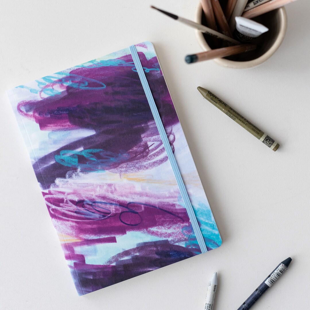 Colourful Notebook / Purple Wild Textures Notebook / A5 Lined / 96 ...