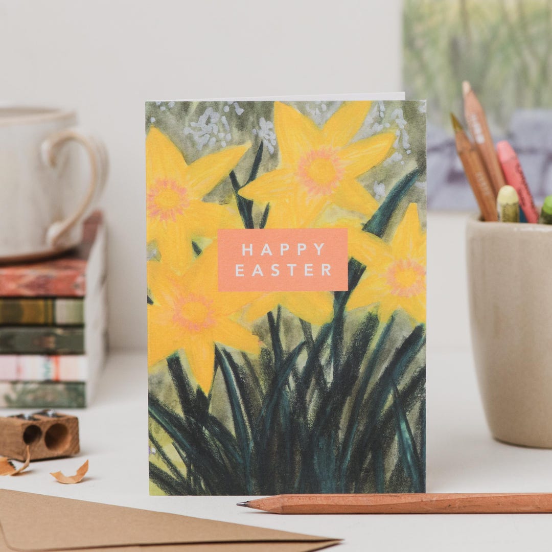 Daffodils Easter Card - Spring Floral Easter Card - Etsy