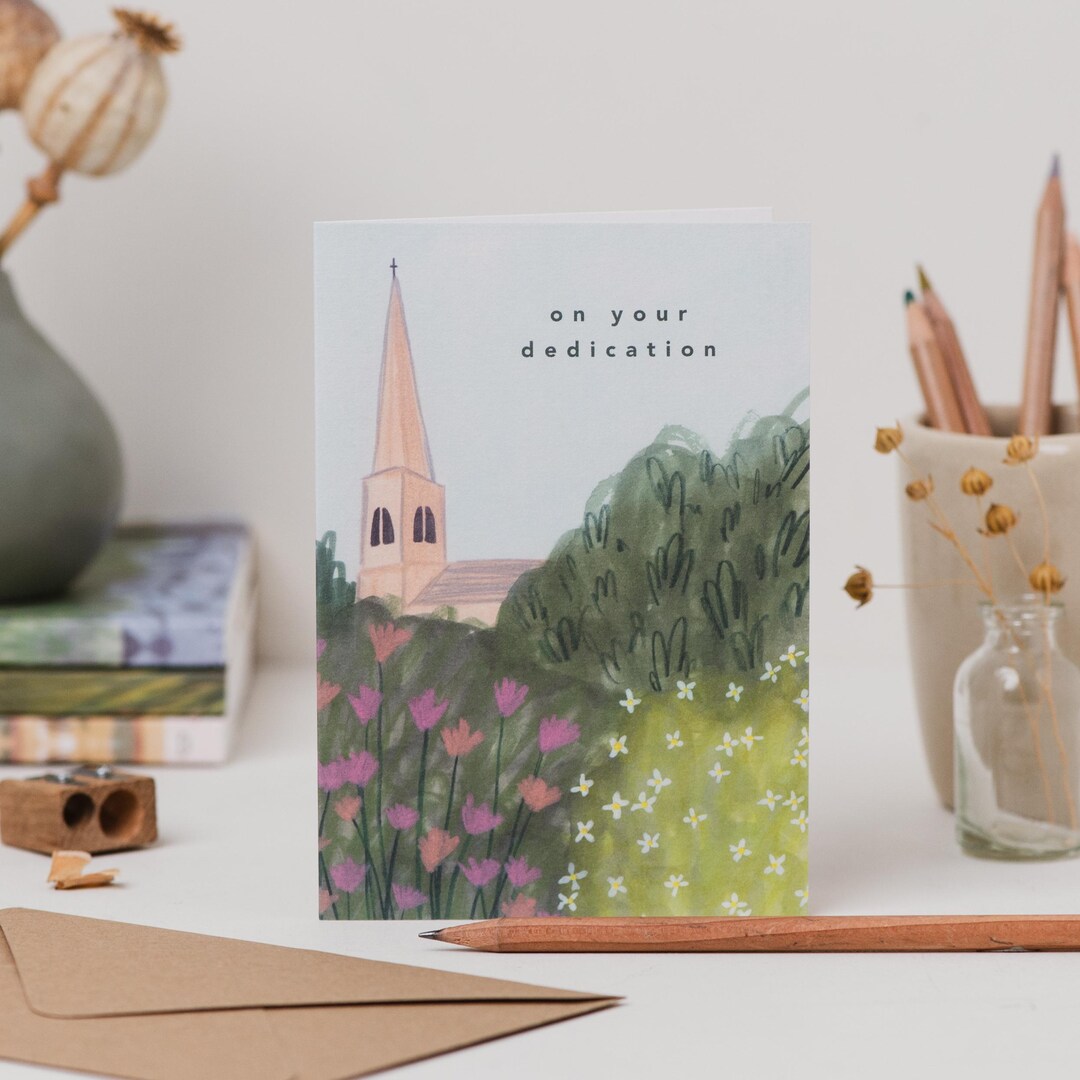 Dedication Card - Church Flowers - Dedication Ceremony Celebration Card ...