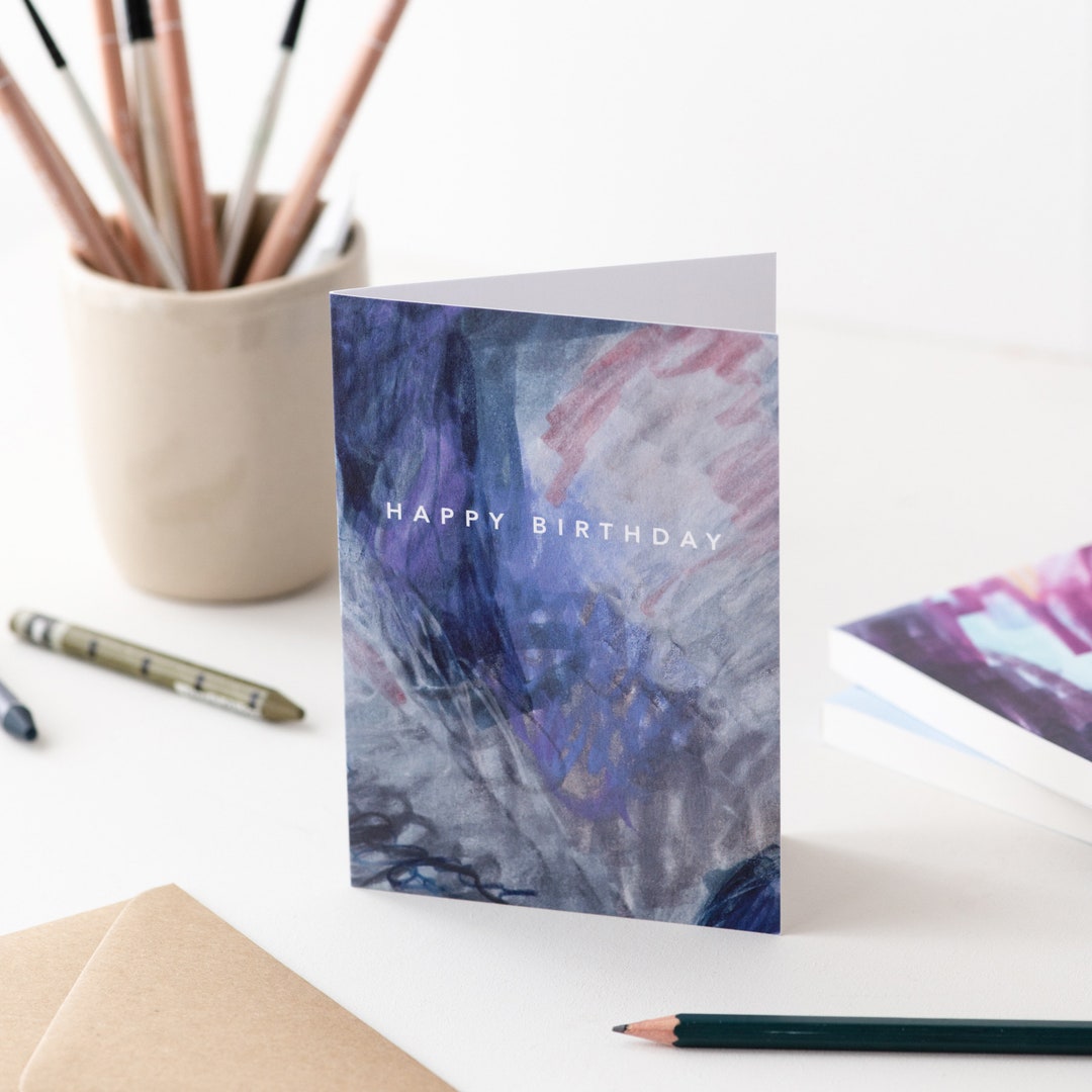 Birthday Card / Arty Birthday Card / Abstract Birthday Card / Colourful ...