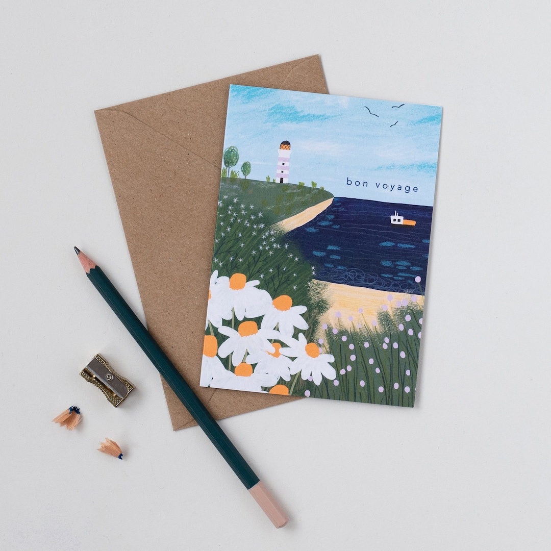 Goodbye Card - Bon Voyage Card - Farewell Card - Good Luck Card - Beach ...
