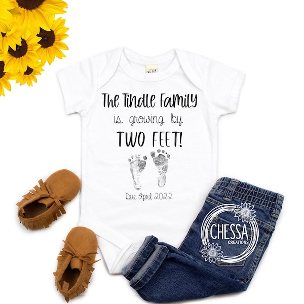 Family is Growing by Two Feet Card - Etsy