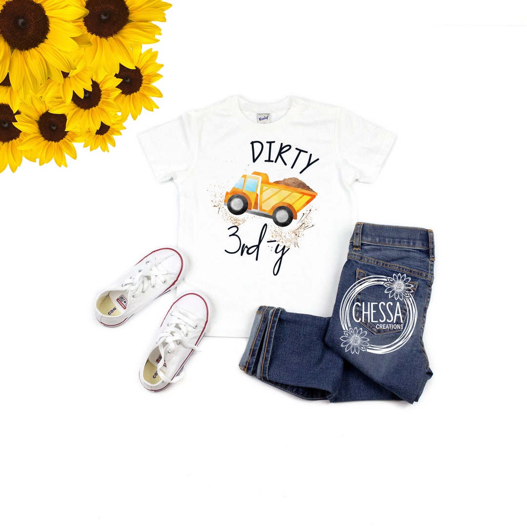 Construction Birthday Party Boy Outfit 3, Dirty 3rd-y Dump Truck 3rd ...