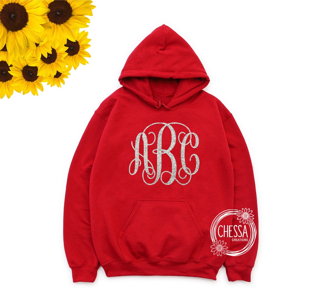 Girls Monogram Hoodie Jacket, Glitter Sparkle Kids Hoodie, Monogram ...