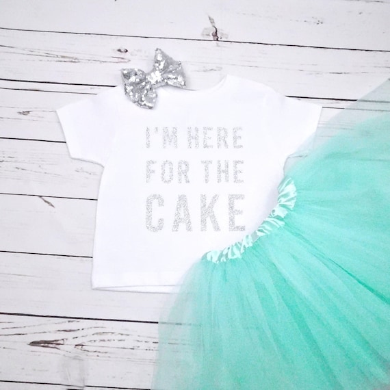 I'm Here For the Cake Flower Girl Shirt Cute Glitter | Etsy