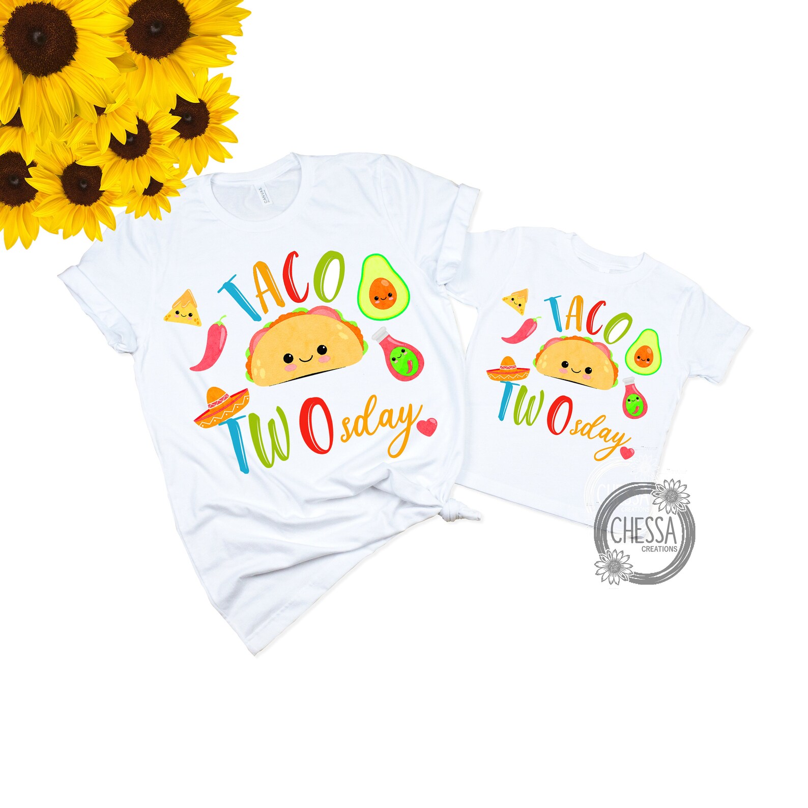 Taco Twosday 2nd Birthday Boy or Girl Family Shirts 2 Year Old | Etsy