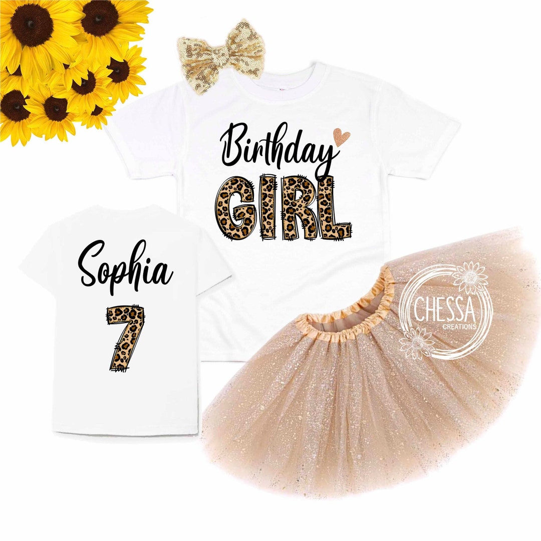 Girls Birthday Outfit Leopard Print Girl Shirt 1 2 3 4 5 Year Old, Zoo ...