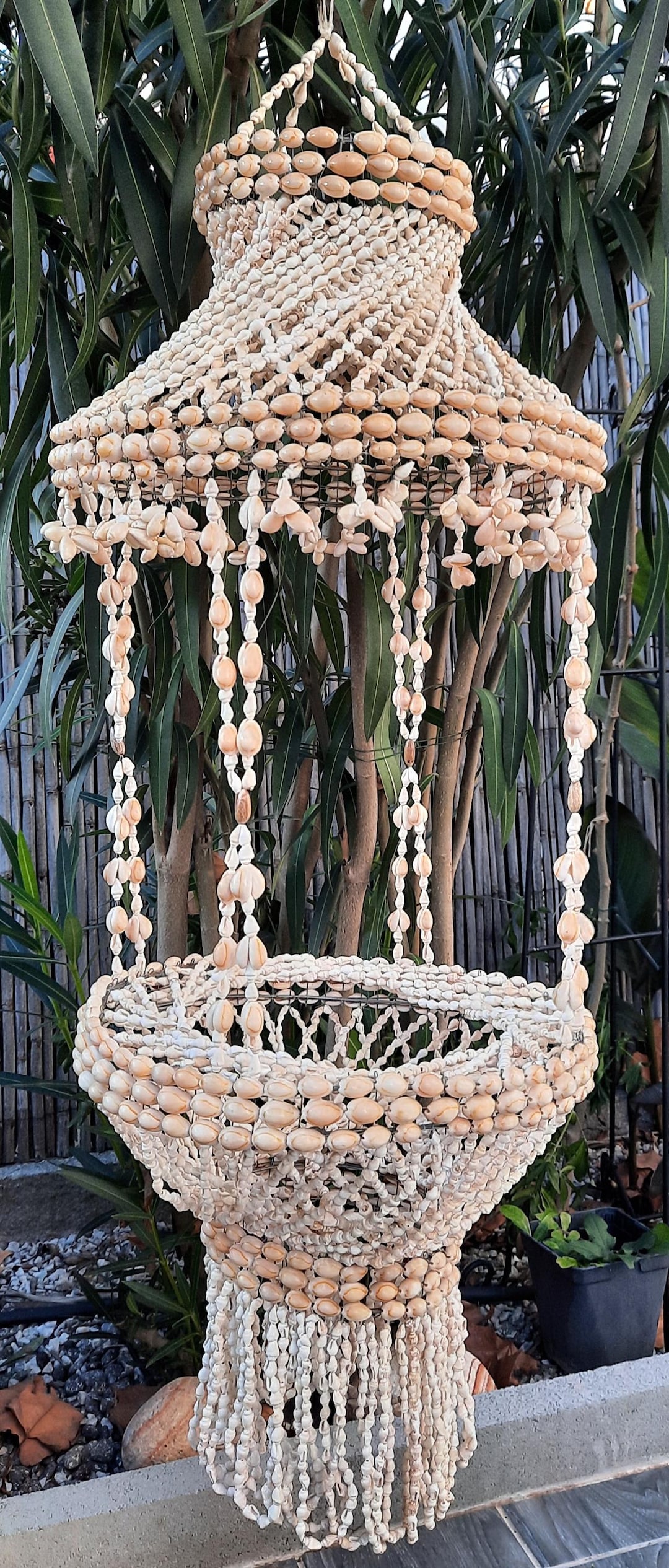 Decoration: Macramé Shell Plant Holder - Etsy