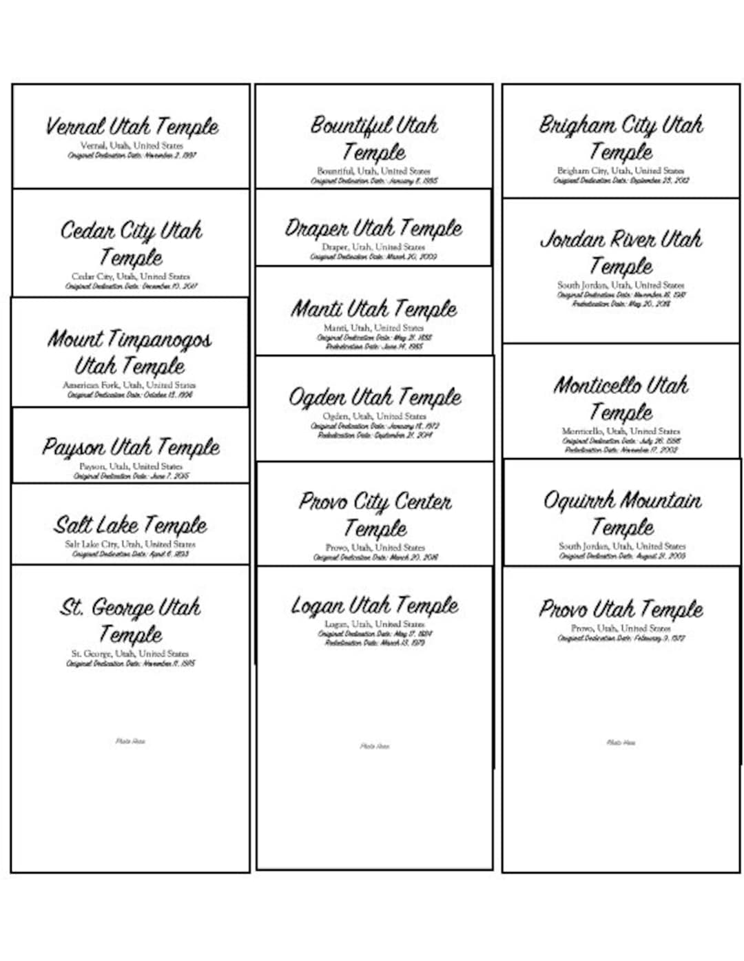 17 Utah Temples | Church of Jesus Christ Temples | Temple Book | Memory ...