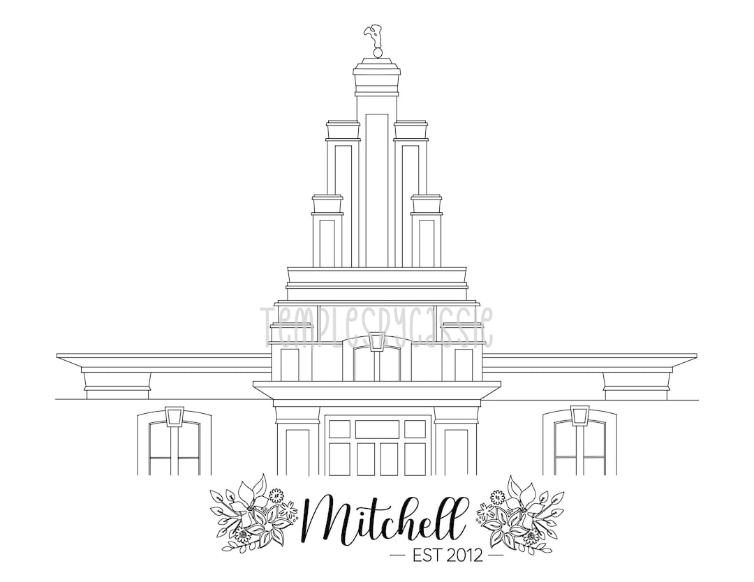San Antonio LDS Temple Print Download and SVG - Etsy