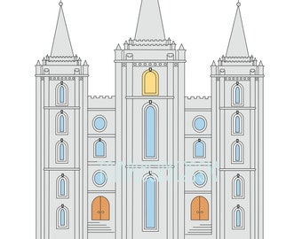 Simple, Gray LDS Digital Salt Lake City Temple Download Print - Etsy