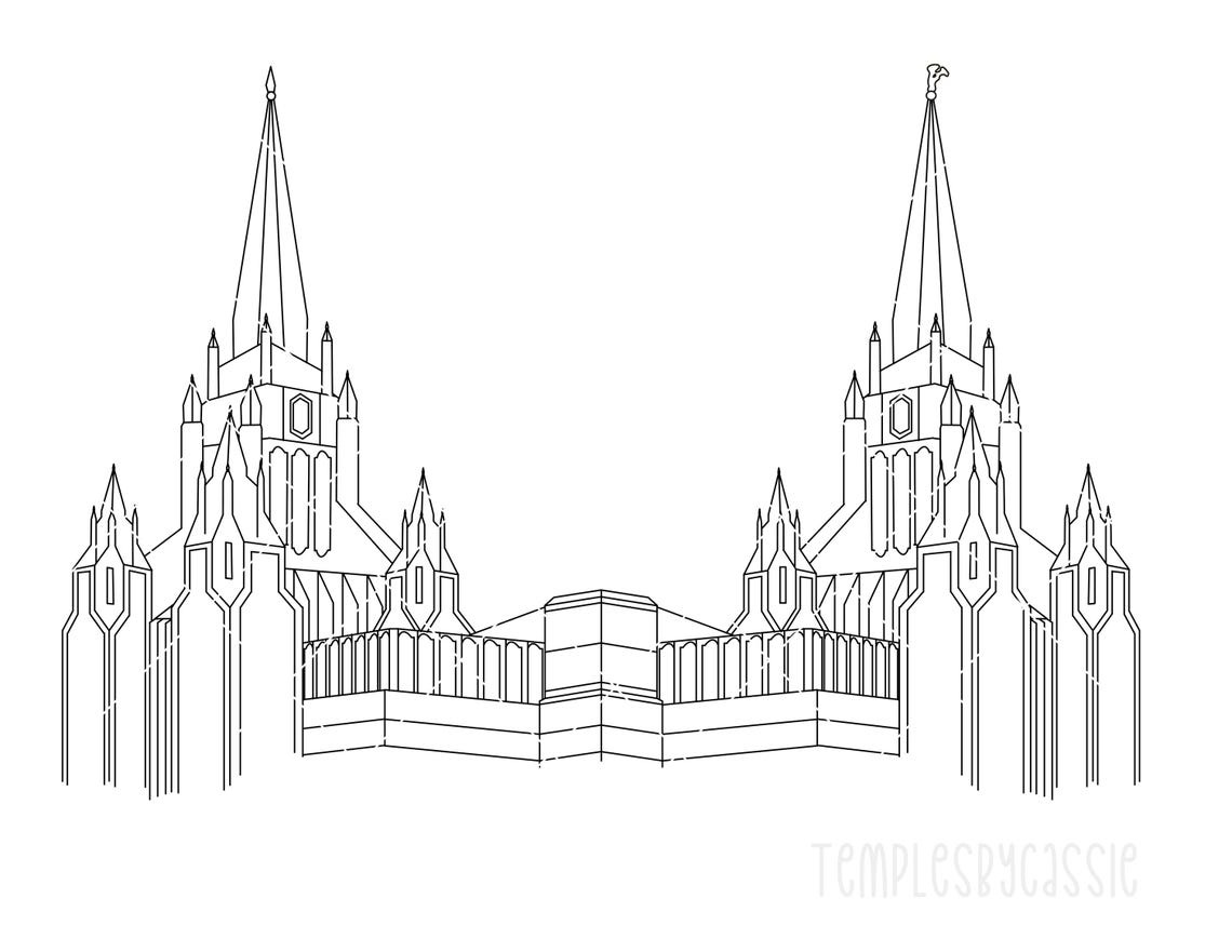 San Diego California LDS Temple Print Download and SVG - Etsy