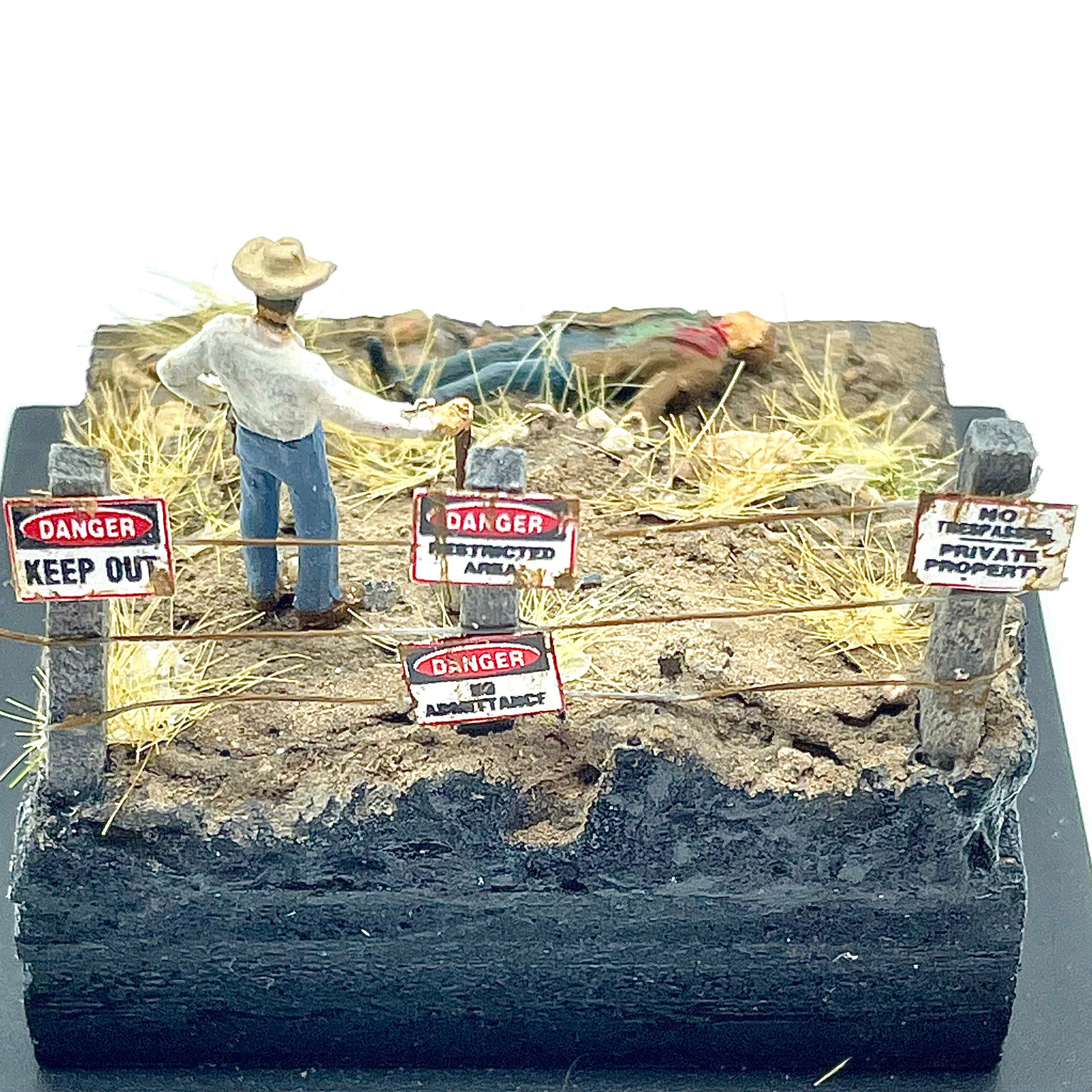 HO Scale NO Trespassing Diorama, Miniature Death Scene - Etsy