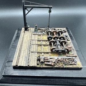 Diorama Model Railroad Repair Track and Crane: HO Scale Model Train ...