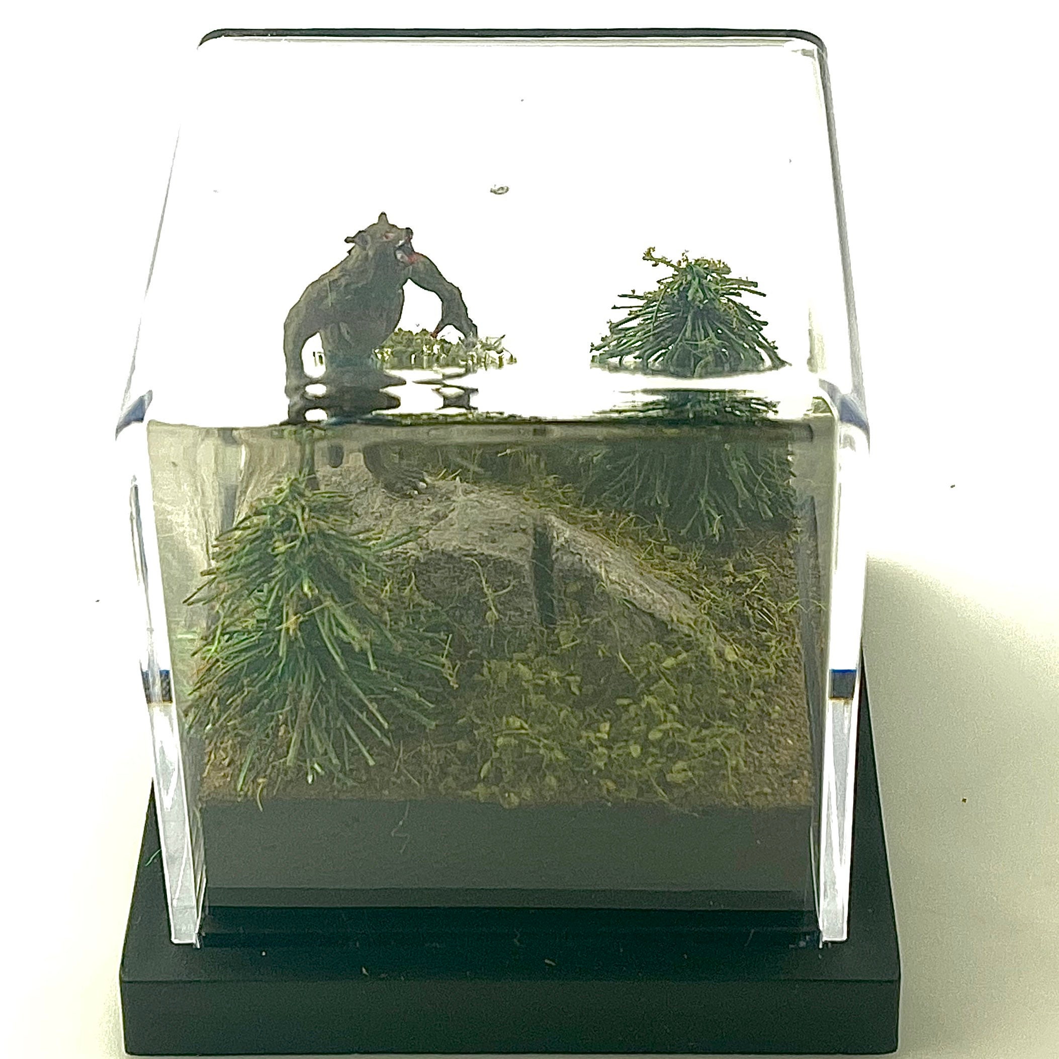 Diorama Werewolf Dogman Howling in the Woods: Tiny Miniature HO Scale ...