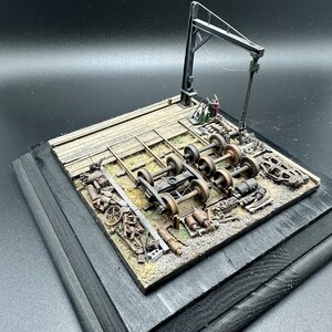 Diorama Model Railroad Repair Track and Crane: HO Scale Model Train ...