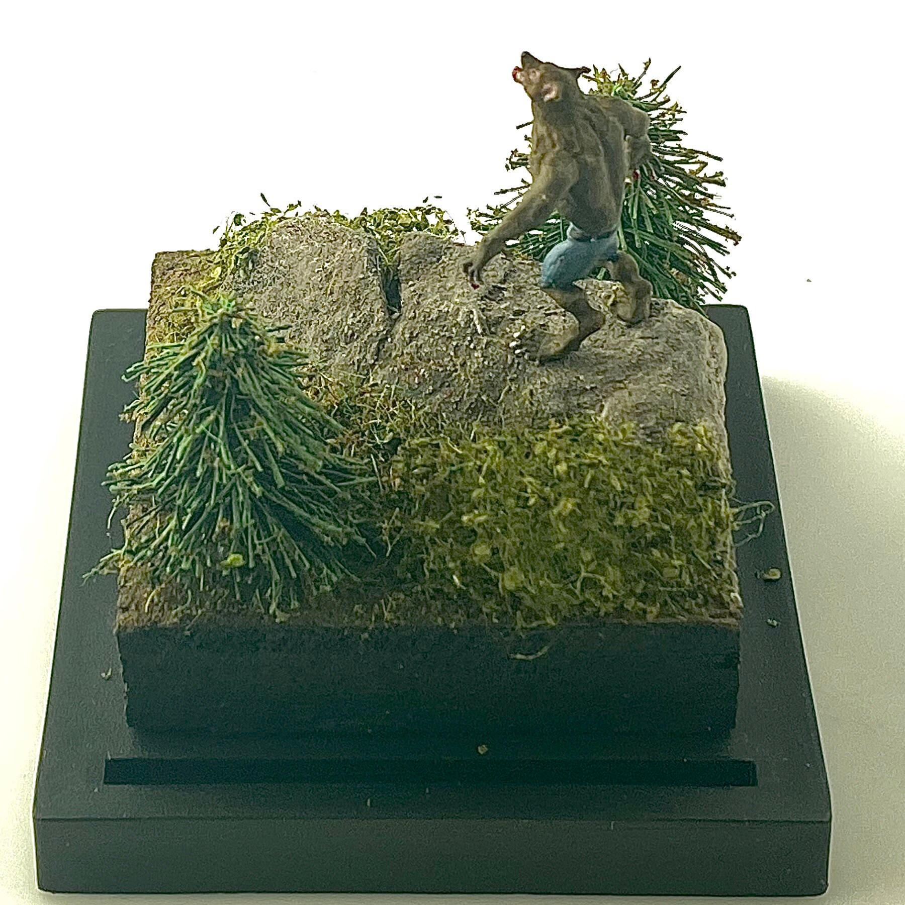 Diorama Werewolf Dogman Howling in the Woods: Tiny Miniature HO Scale ...