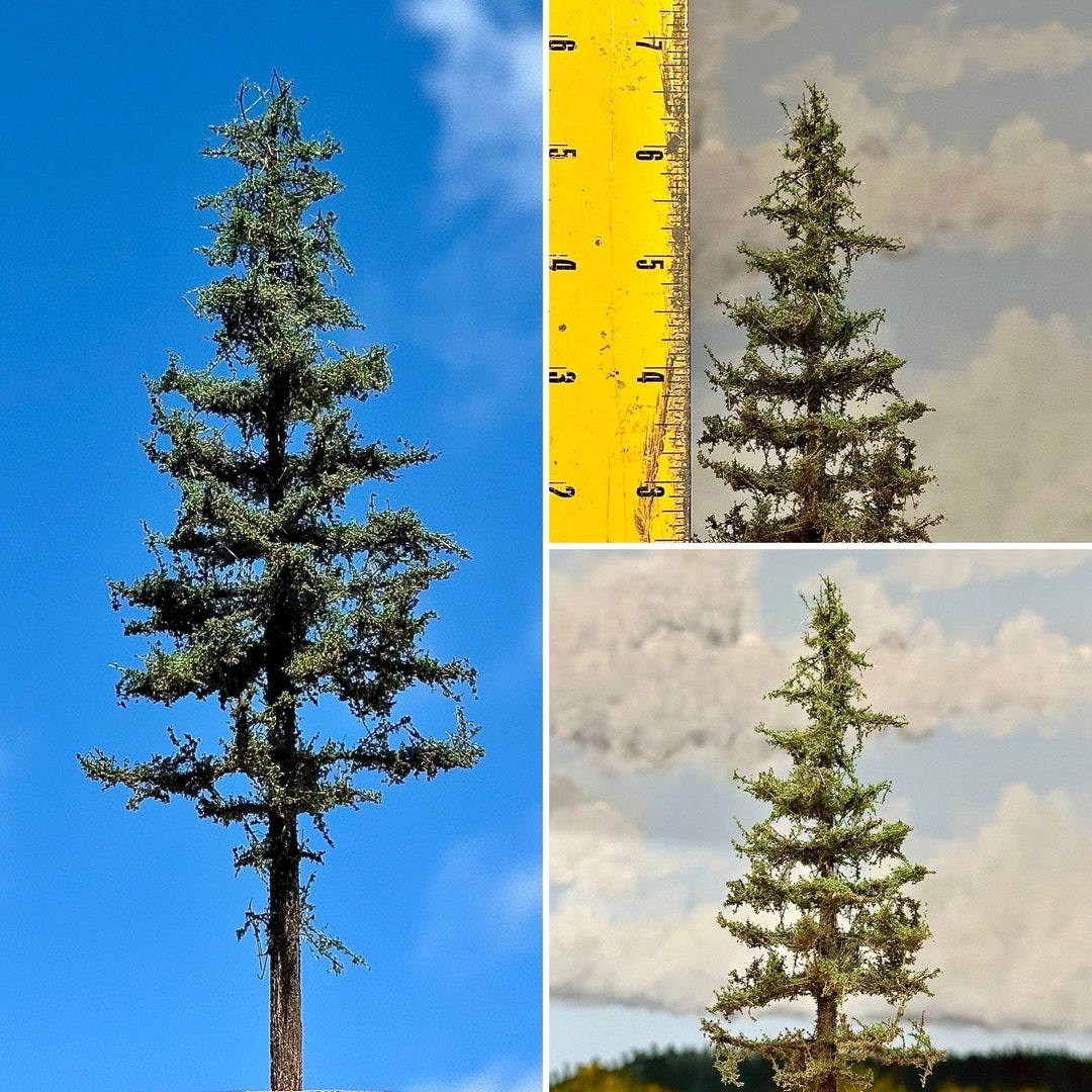 N Scale 7” Evergreen Conifer Tree Handmade Model Railroad Train Diorama ...